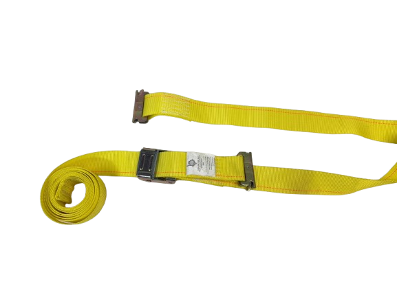 2" x 12' Yellow Interior Van Strap Cam Buckle Assembly with E-Track Fi ...