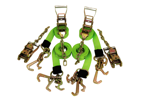 2" x 10' RTJ Diamond Weave Straps with Chain Tail Ratchets (4 PACK ...