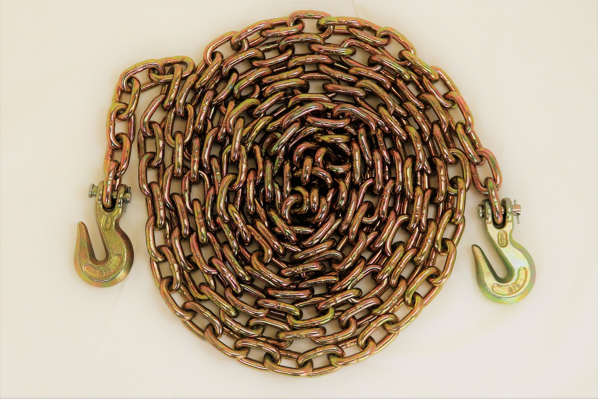 3/8" x 10' G70 Heavy Equipment Chains with Grab and Grab (single ...