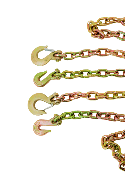 3/8" x 10' G70 Heavy Equipment Chains with Grab and Slip Hooks | Pack ...