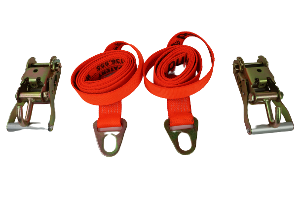 2" x 8' Chevron Wheel Lift Key Hole Straps With Finger Hook Ratchet (2 ...