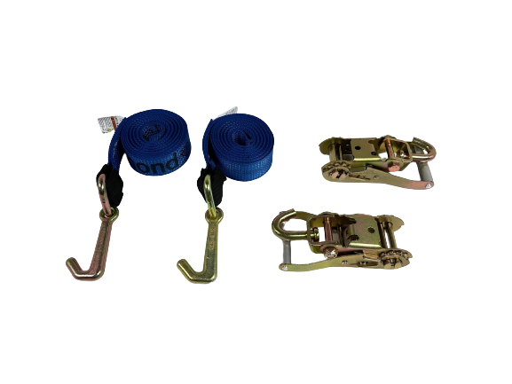 2" x 10' Diamond Weave Strap with Mini J Hooks and Swivel J Ratchet (2 ...